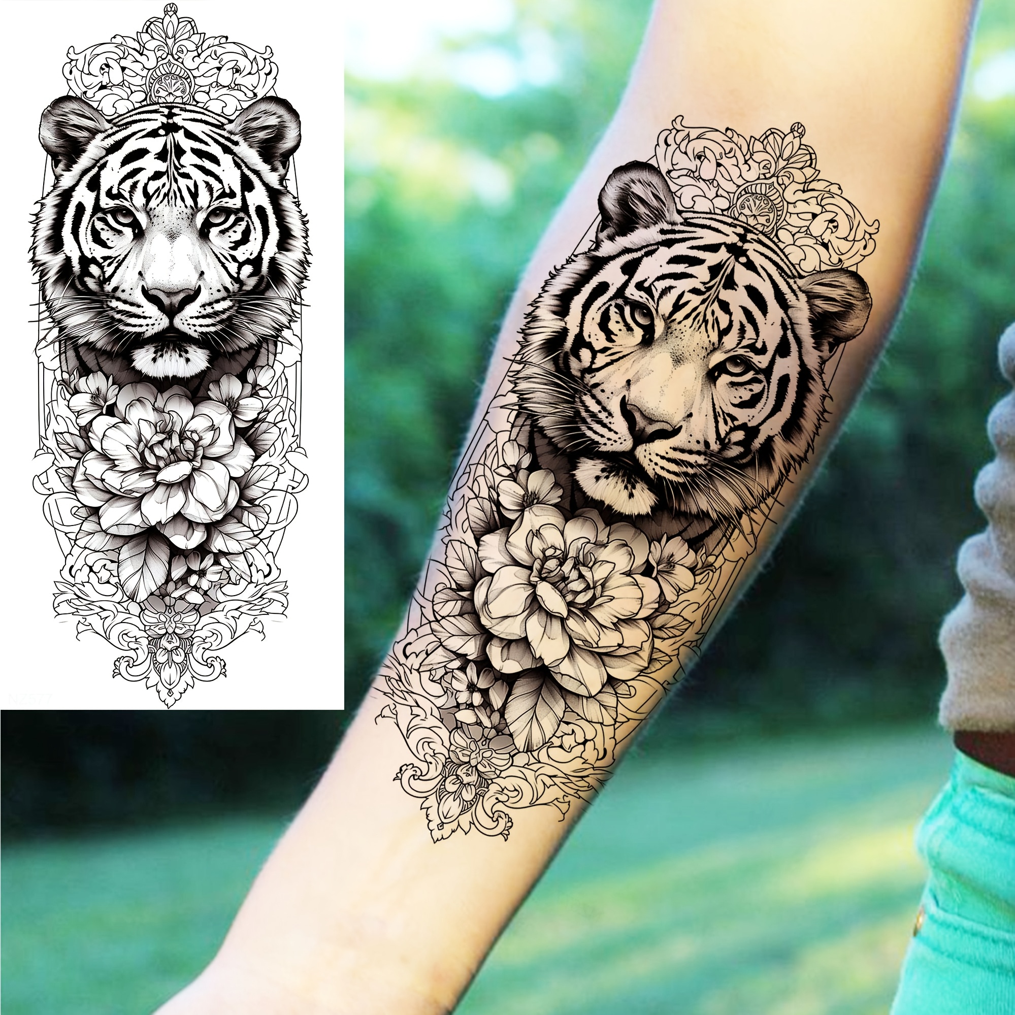 White Tiger Tattoo On Thigh