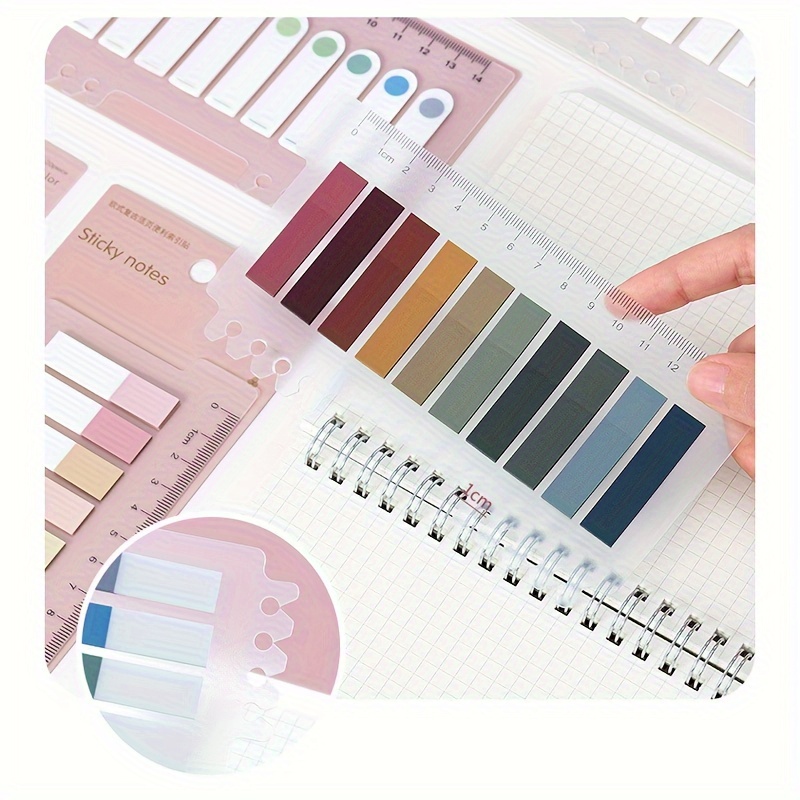 600-piece Transparent Sticky Notes Set - 3 Books With 10 Colors Each ...