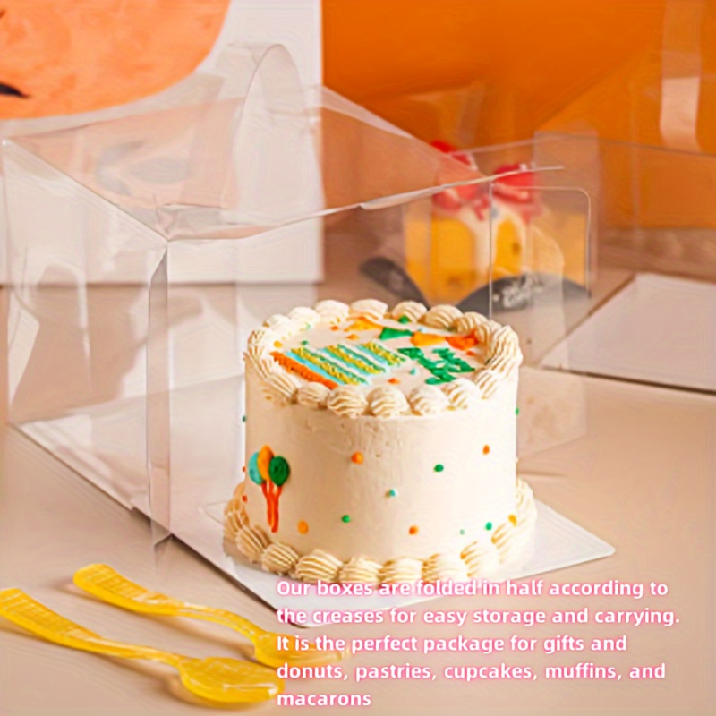 Pet Clear Bakery Boxes Gull wing Closure Disposable Square - Temu ...