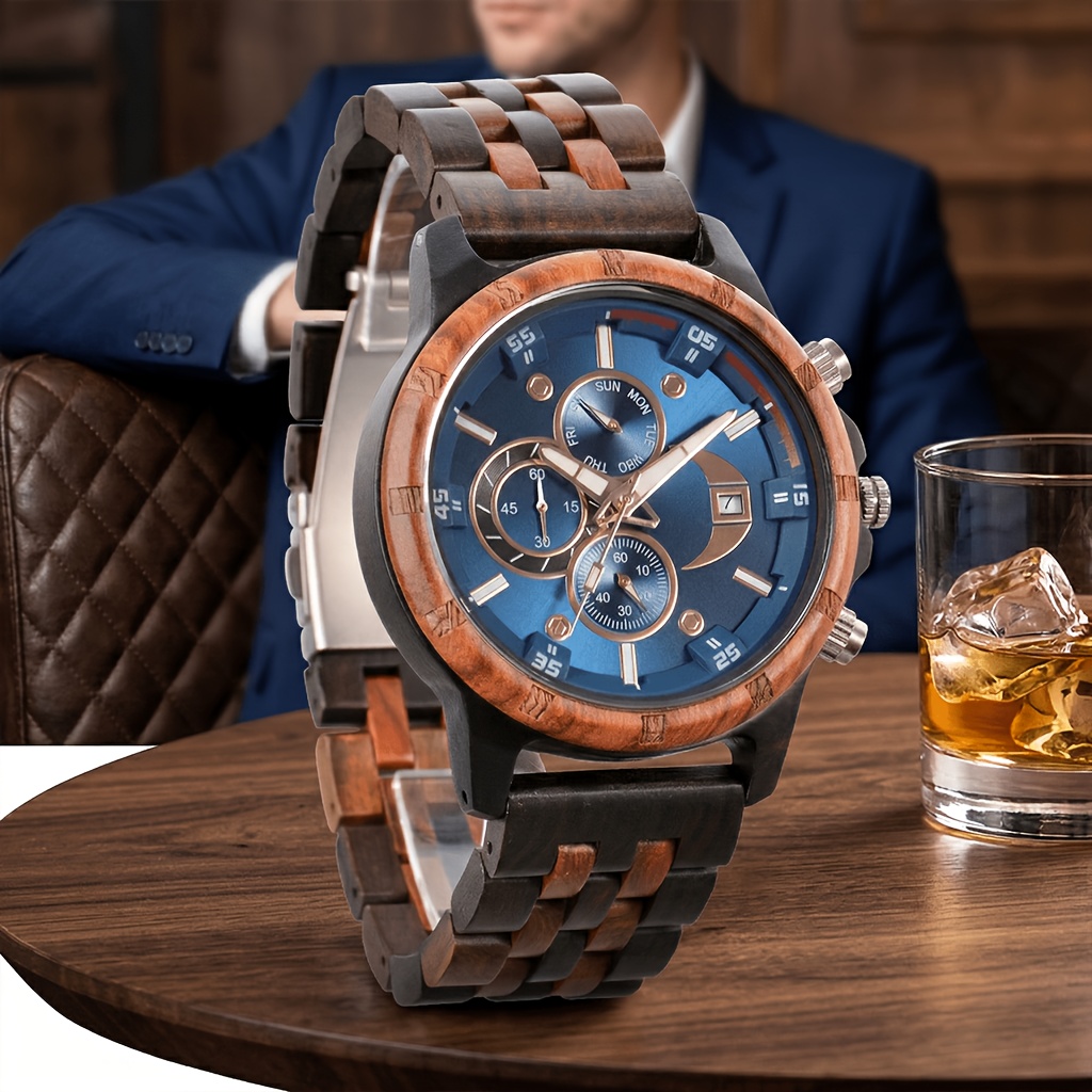 wooden watch sold on Temu United States