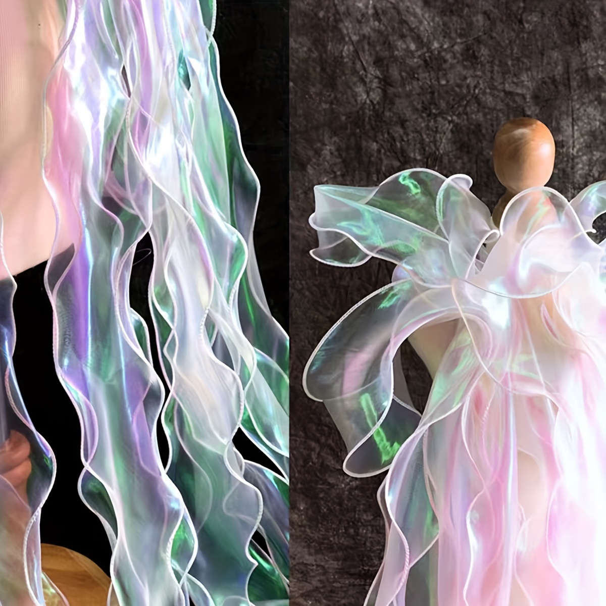 3 Yards Wide Mermaid Water Wave Ruffles Symphony Fish Tail - Temu