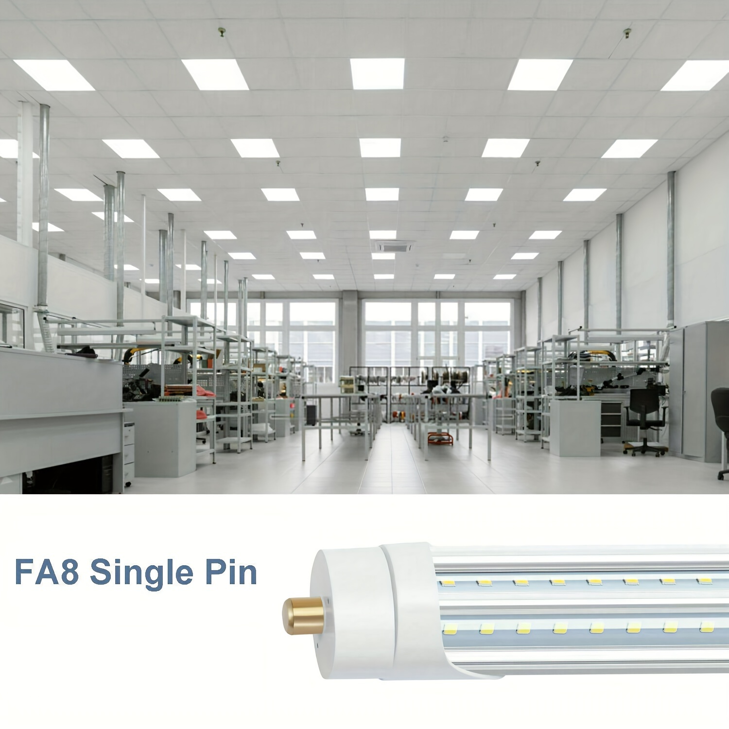 T8 Fa8 Single Pin 8' Led Tube Light Bulbs V Shaped 2 Row - Temu
