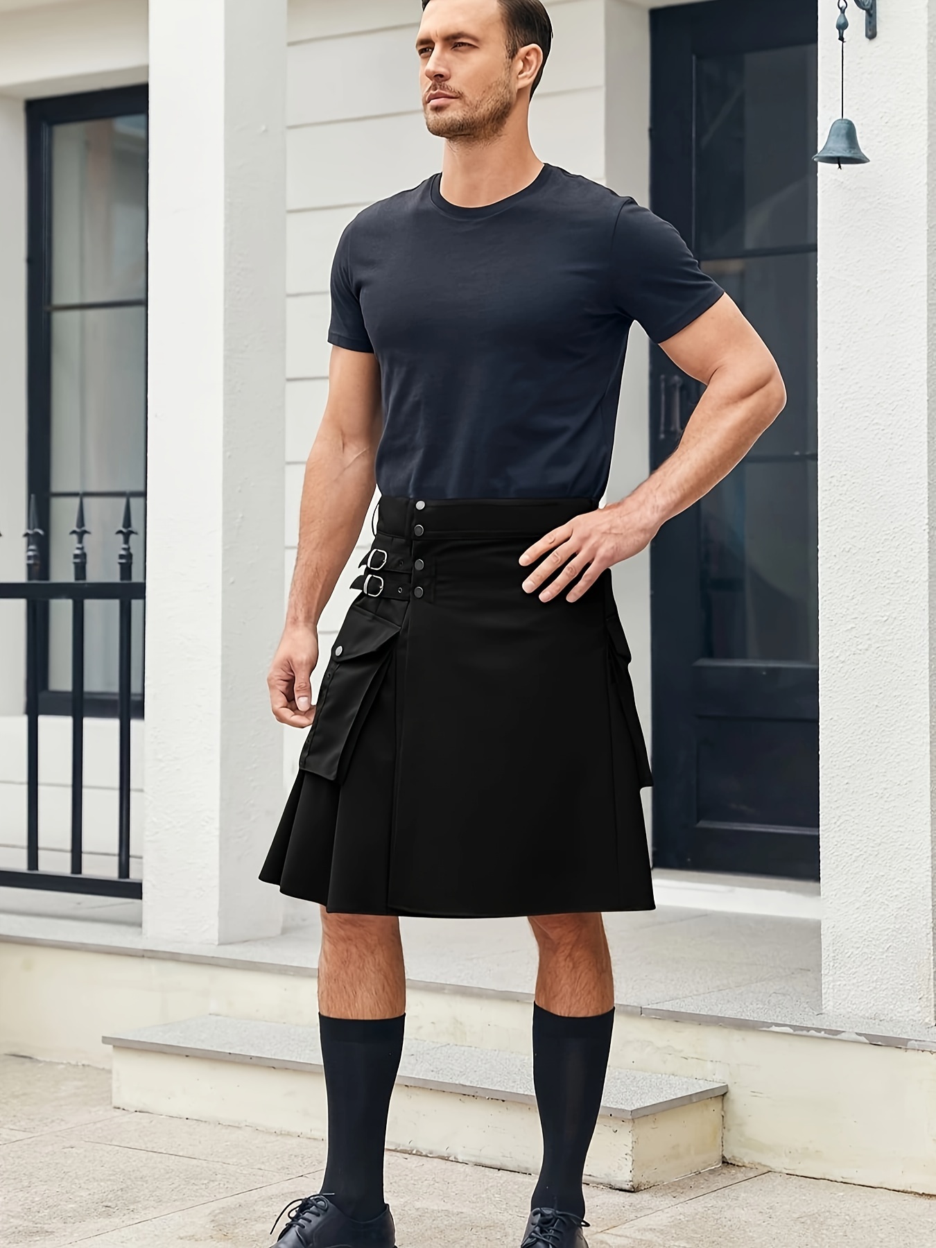 Kilt With Pockets Gentry Choice Utility Cargo Kilt - Black Men's ...