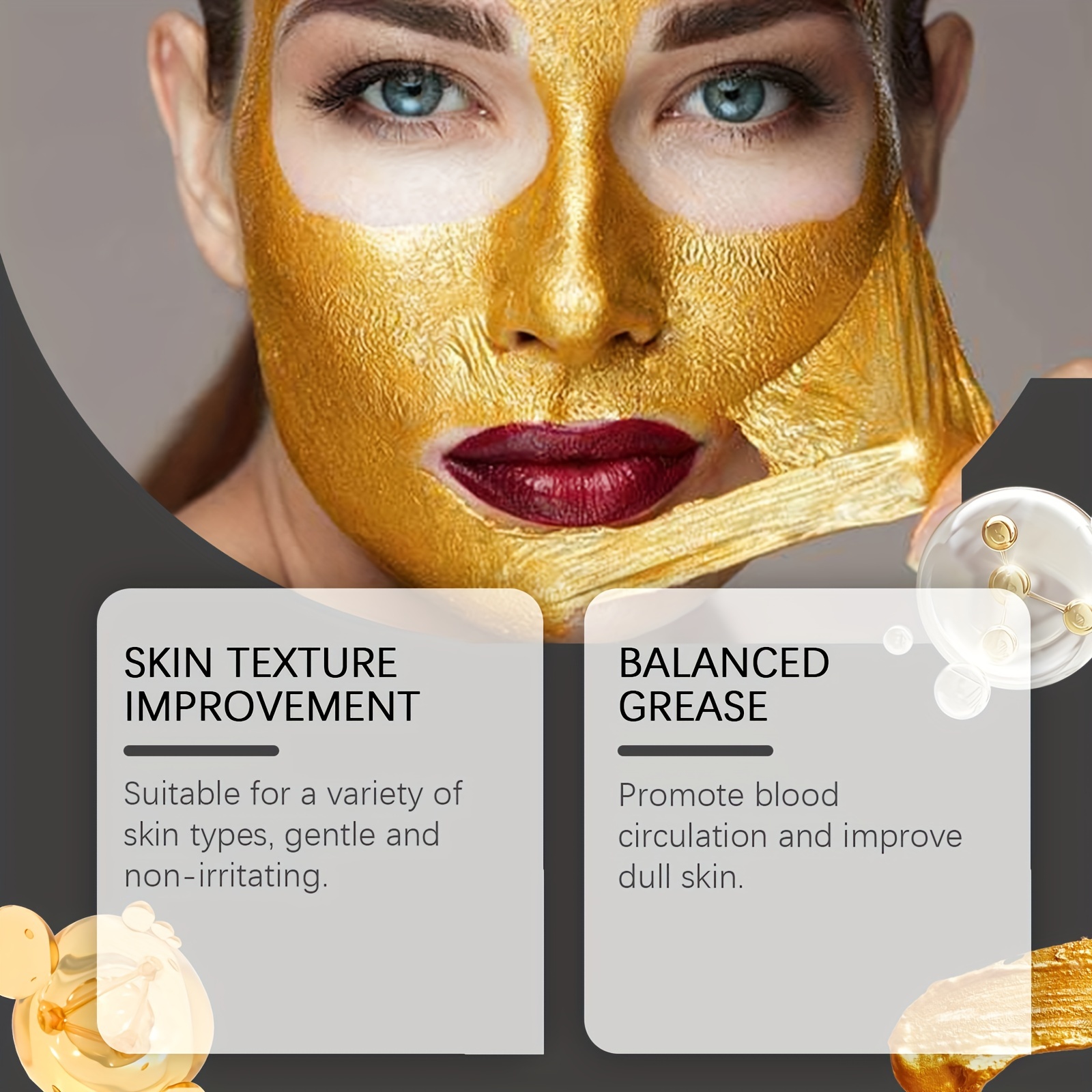 24k Golden Thread Peel Face Mask Hyaluronic Acid - Temu