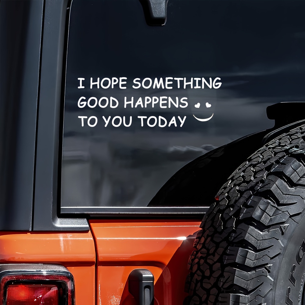 Cute Car Decal Happy Face Something Good Happens Today - Temu New Zealand