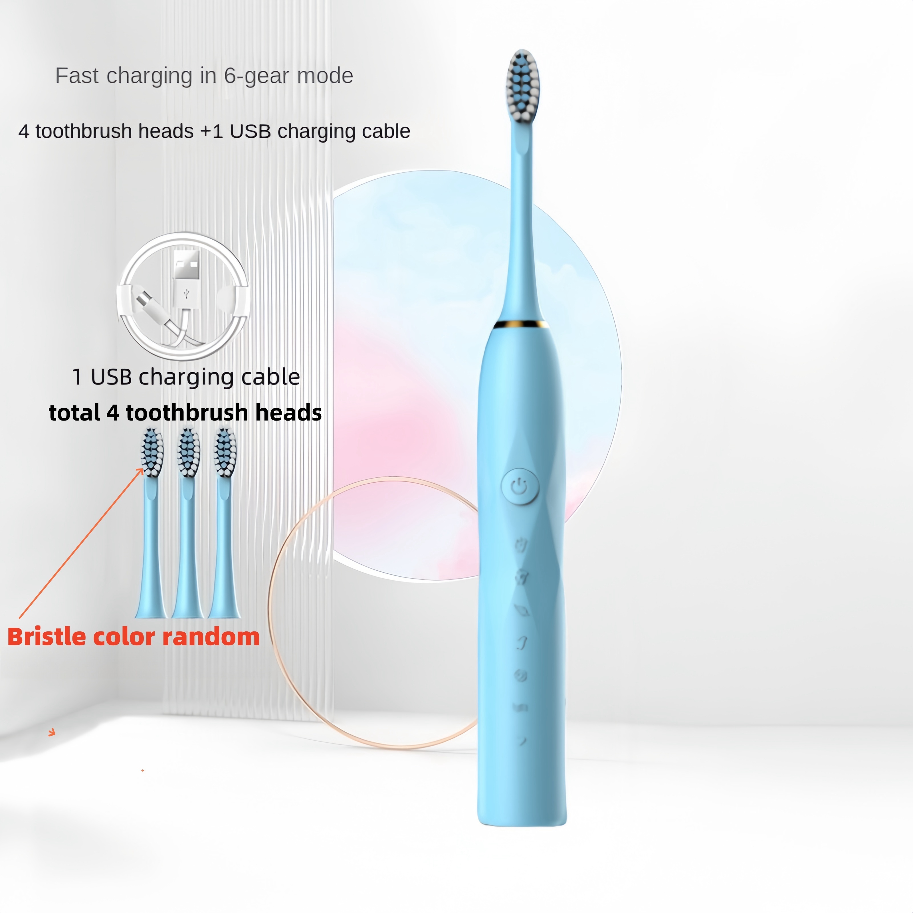 Ultrasonic Electric Toothbrush Kit Adults Rechargeable Usb - Temu New ...