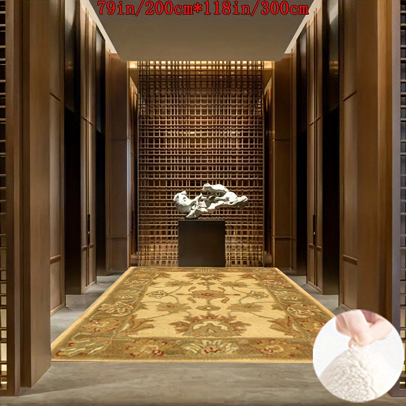 Golden Yellow Traditional Printed Area Rug Premium Handmade - Temu ...