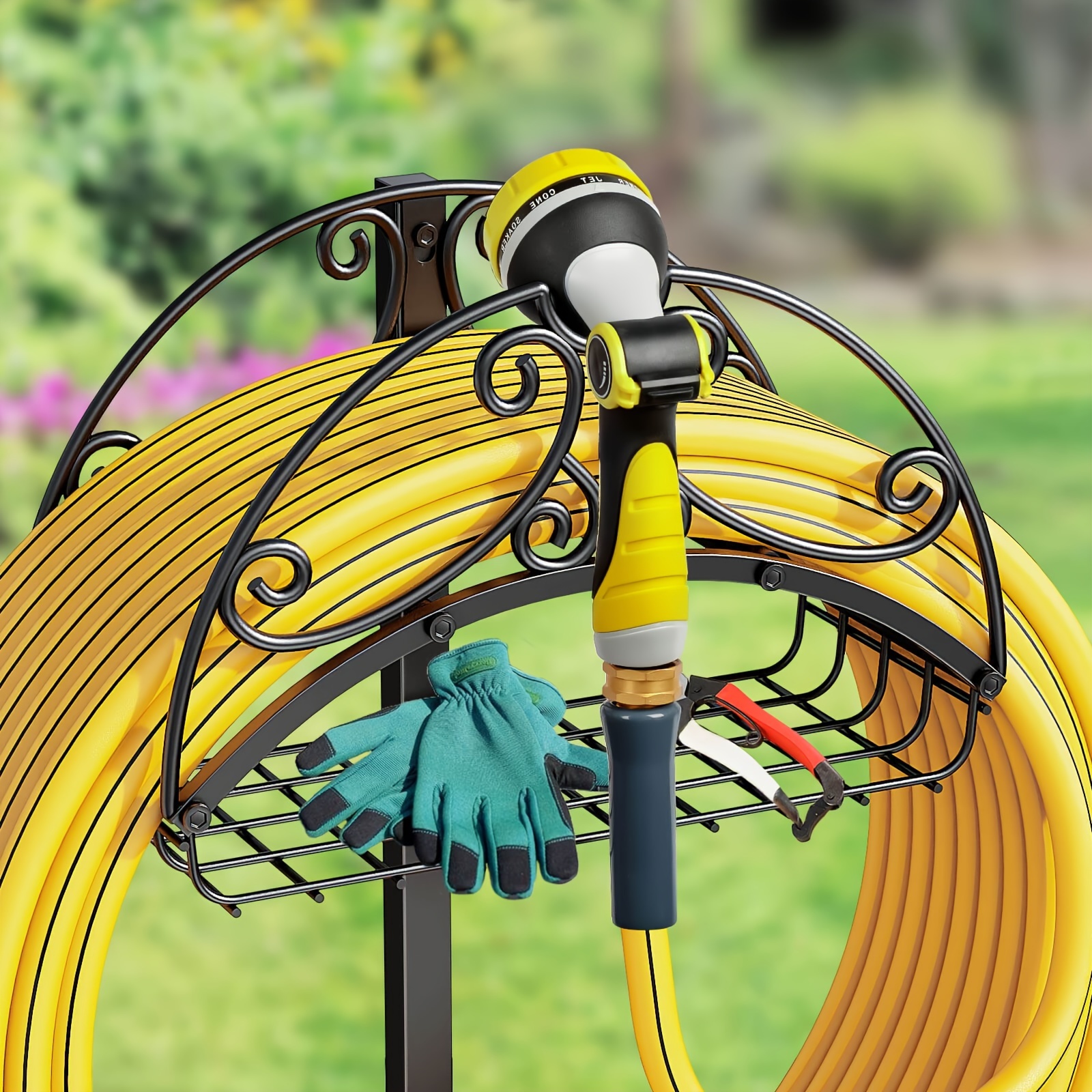 Freestanding hose holder store