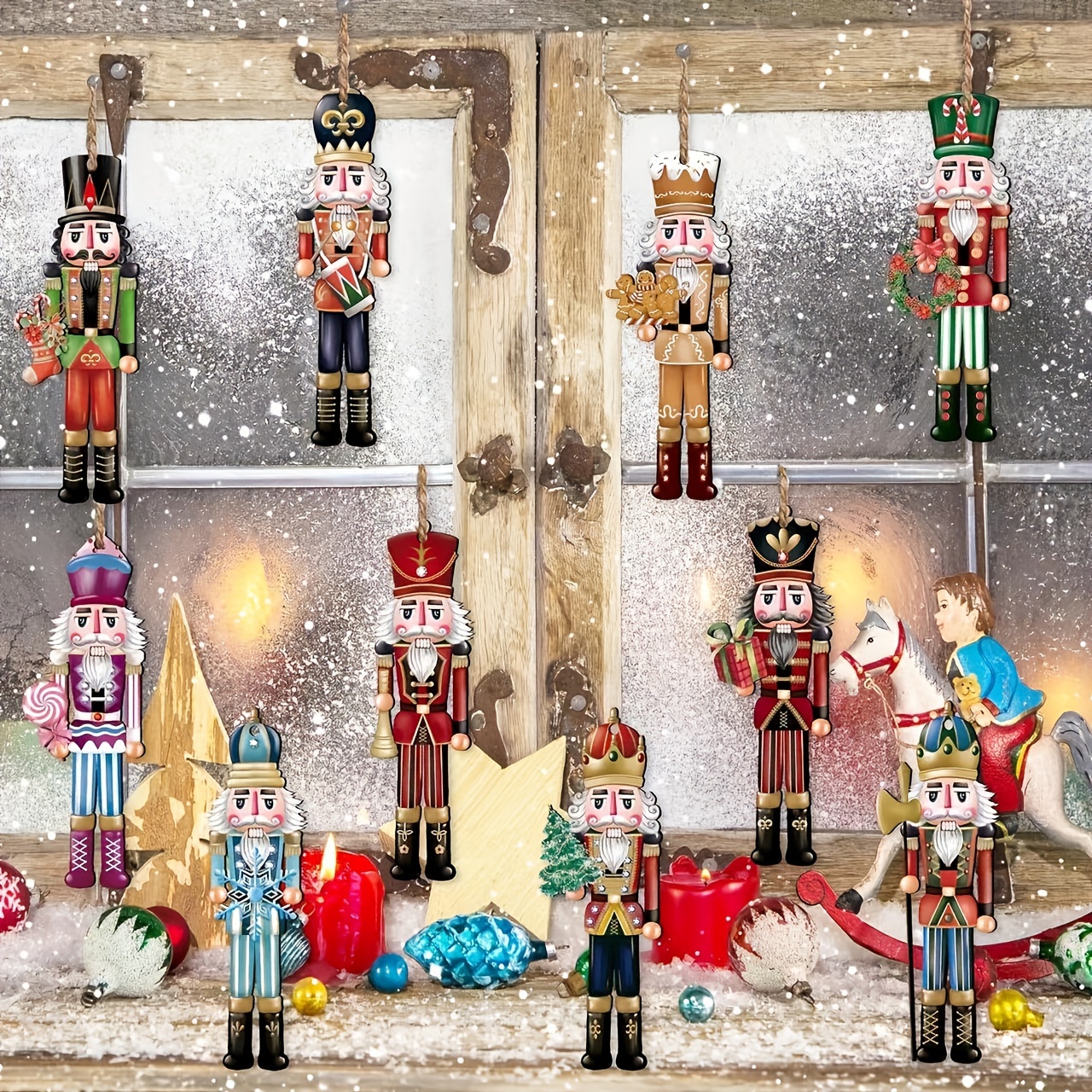 Christmas Decor Set Wooden Ornaments - Temu Cyprus