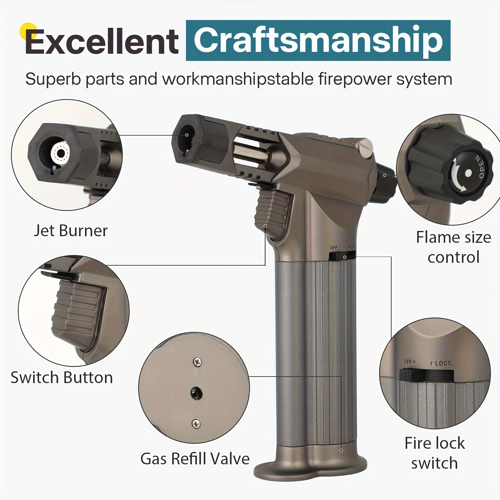 metal professional kitchen cooking butane torch - Temu