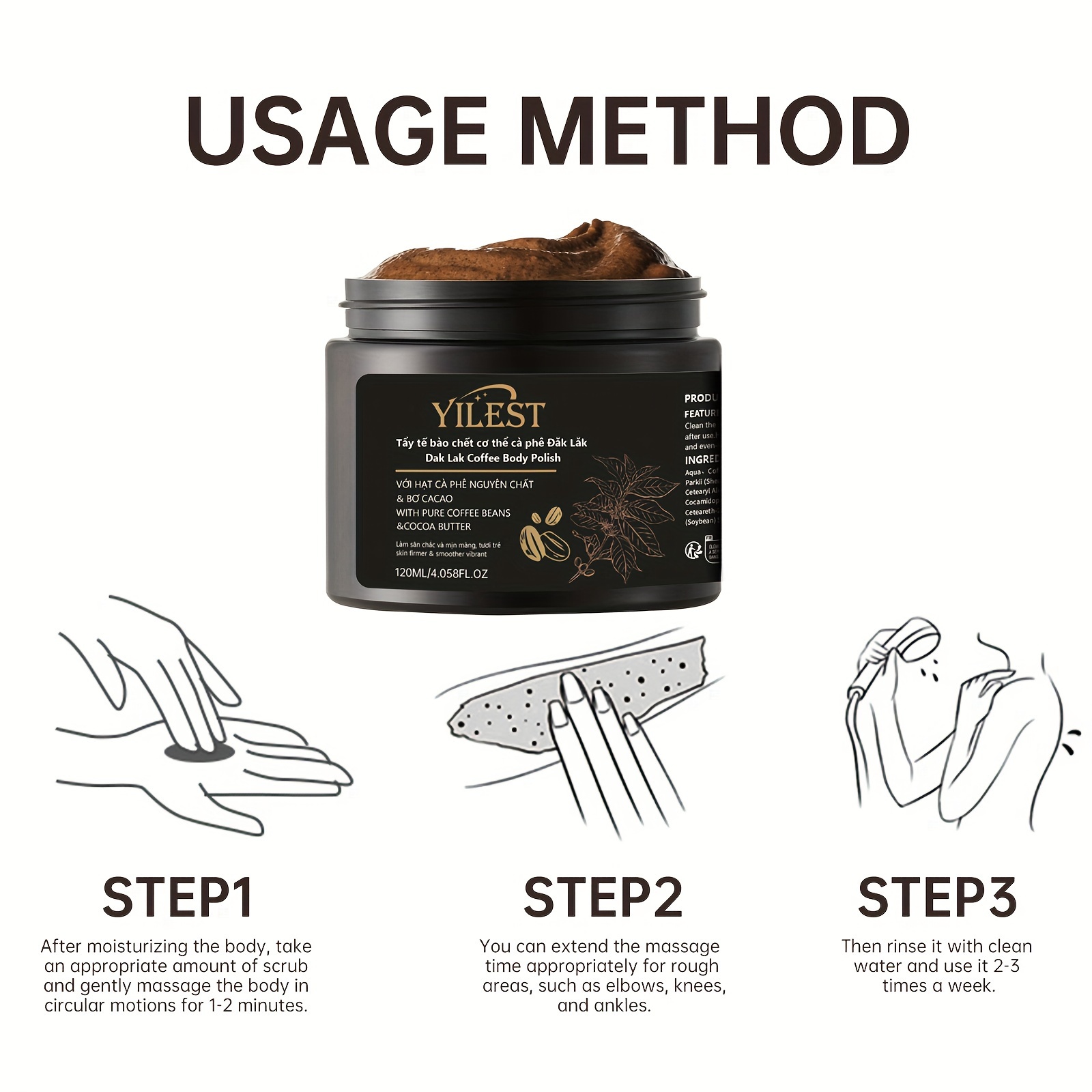 4.06oz Coffee Cocoa Body Scrub With Shea Butter & Glycerin - Paraben ...