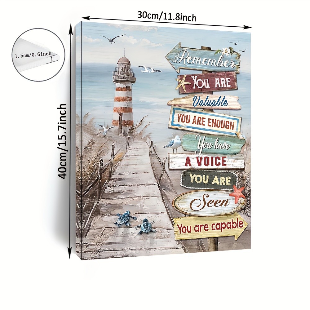 Wooden Canvas Painting Lighthouse Wall Art Lighthouse - Temu United