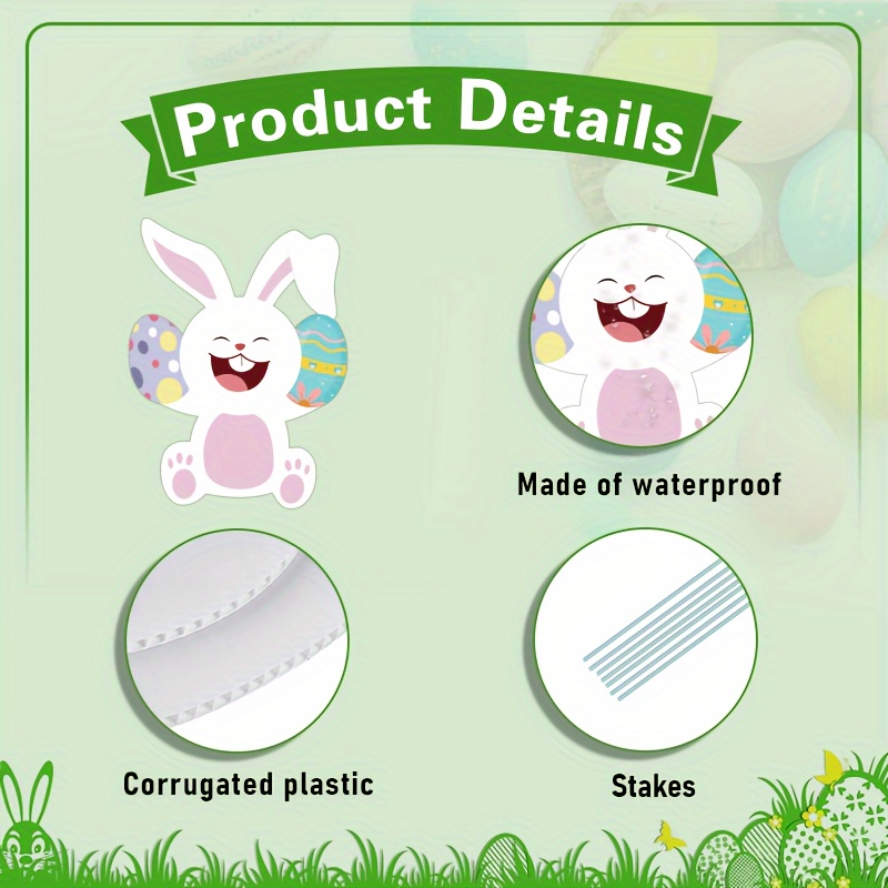 Easter Yard Sign Cute Rabbit Chicken Outdoor Lawn Decor Egg - Temu Canada