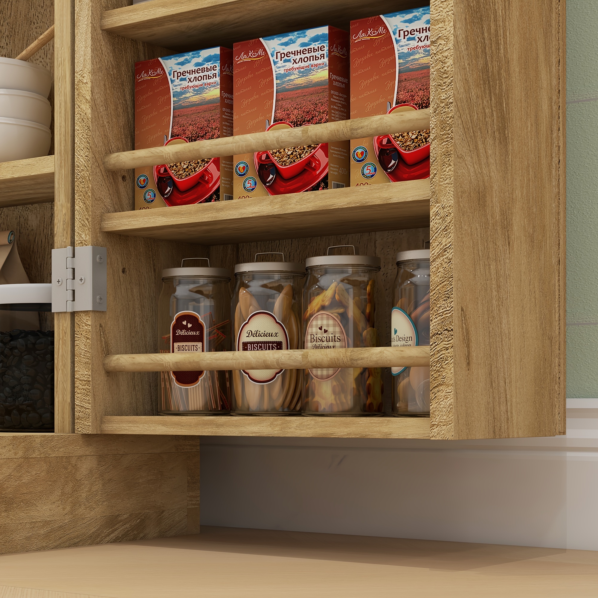 Kitchen Pantry Storage Cabinet Freestanding Kitchen - Temu