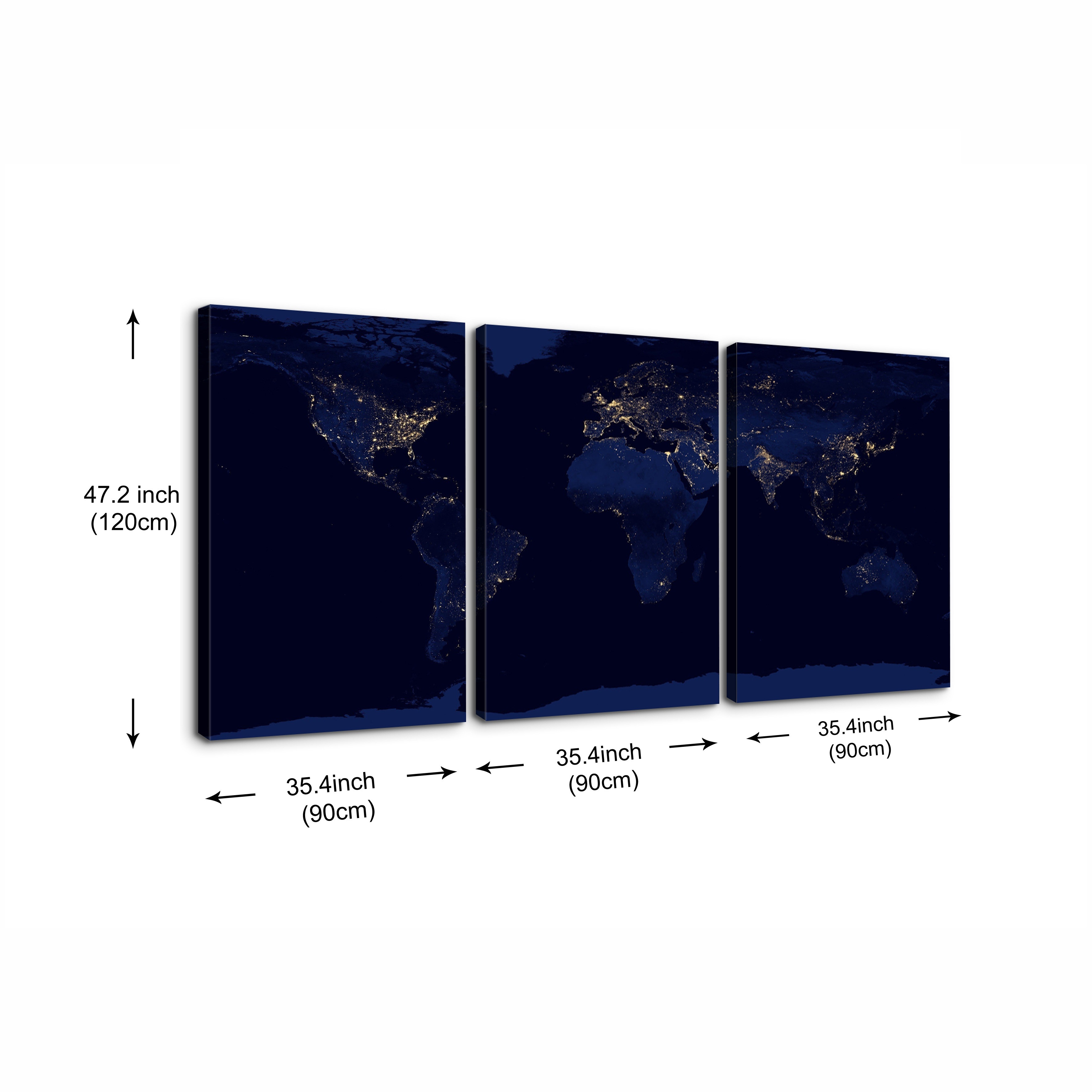 Wood Frame Canvas Poster Abstract World Map - Temu