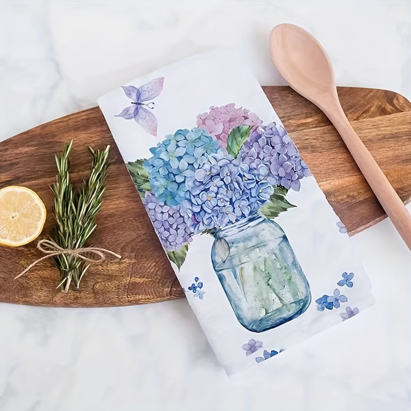 hand towels embroidered ball flower vase pattern dish towels - {region ...