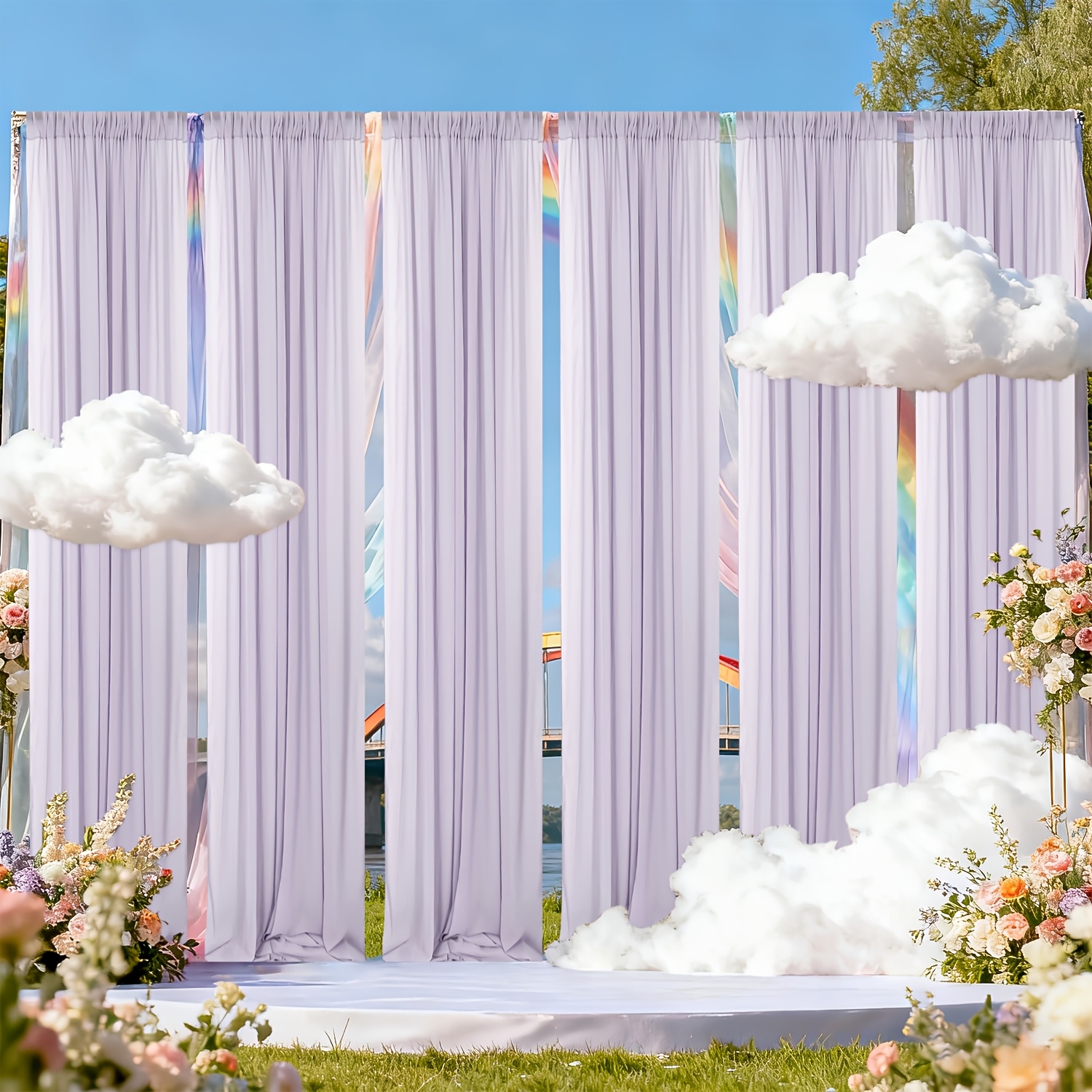 chiffon curtains sold on Temu United States