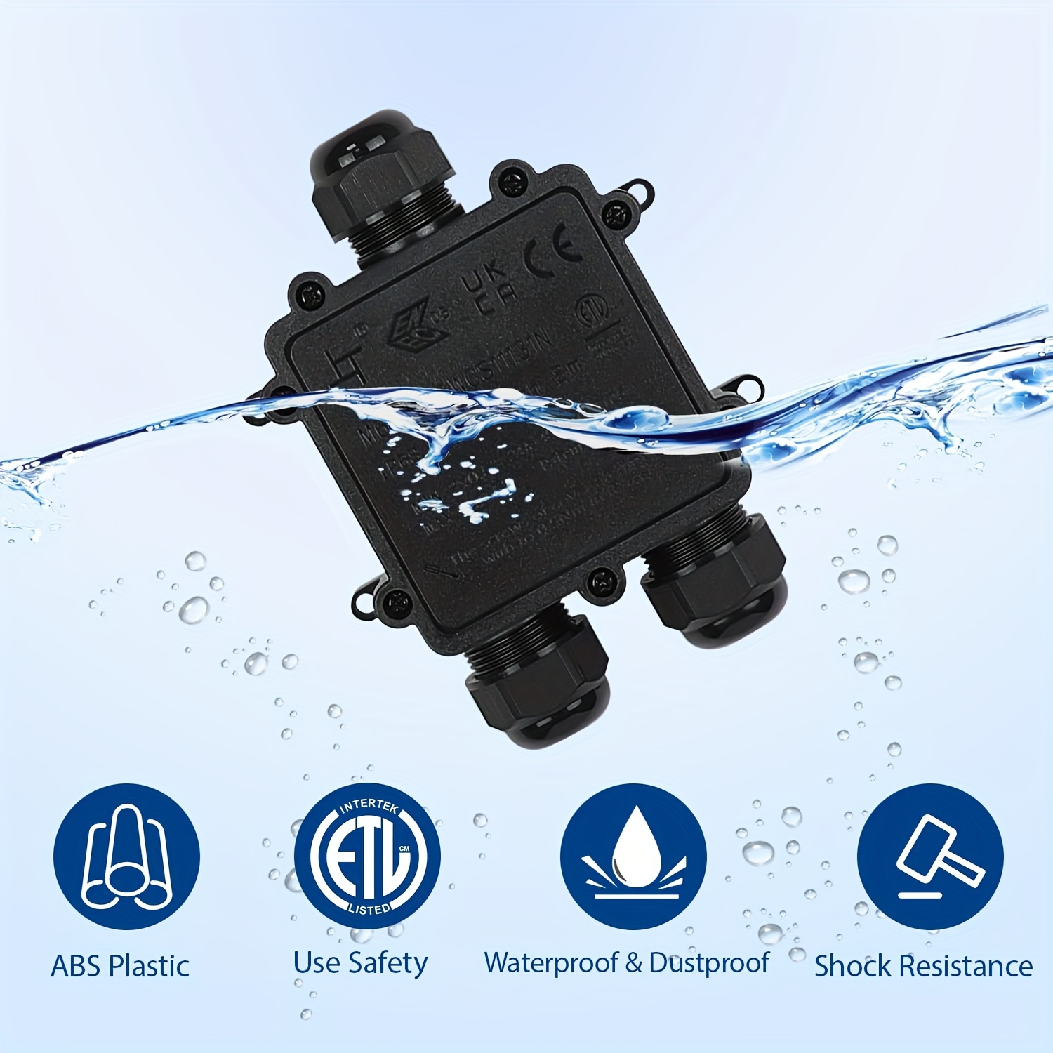 Ip68 Waterproof Outdoor Junction Box With 3 Way Plug M20 Coaxial Cable ...