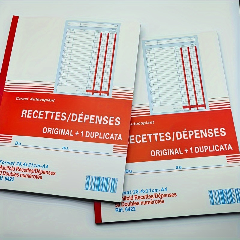 2 Pack Invoice And Receipt Record Book Carbonless Duplicate Copy ...