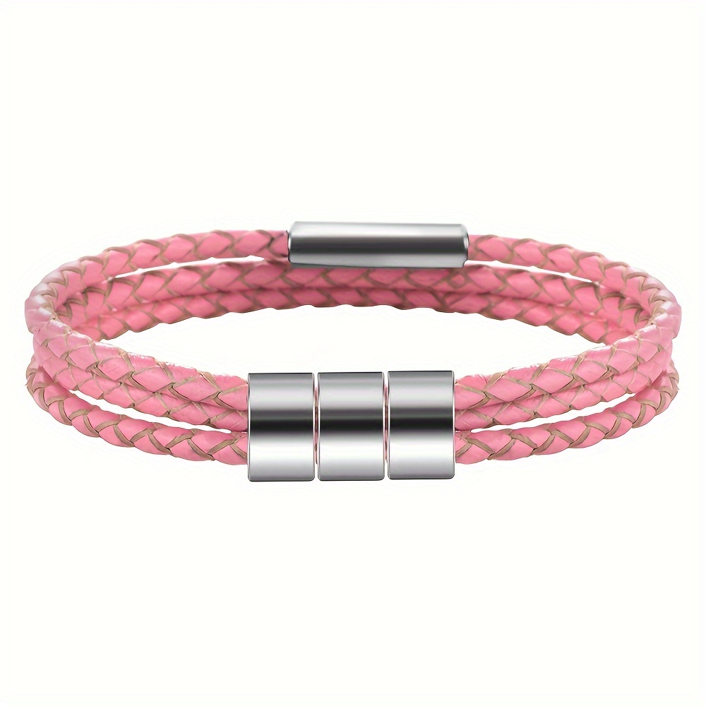 3 Schichten Rosa Lederarmband Individuell Angefertigte - Temu Switzerland