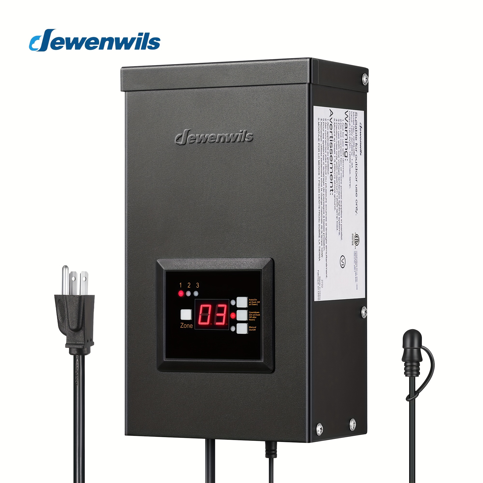 300w Outdoor Low Voltage Transformer With Timer And Sensor 120v Ac To ...