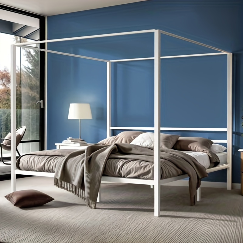 Greenscape Metal Canopy Bed Frame King Size - Temu