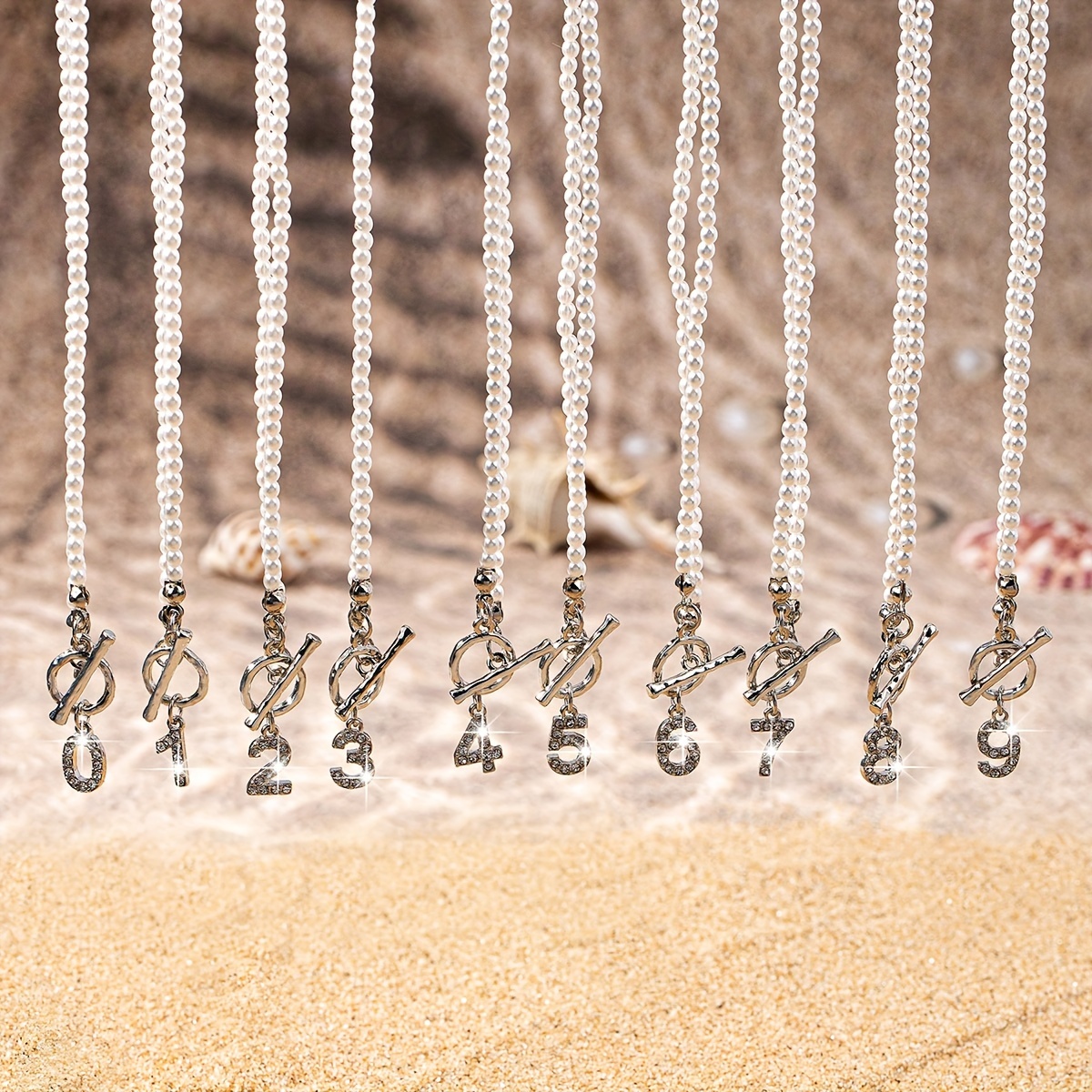 Bling Bling Vacation Style Inlaid Rhinestone Number Pendant - Temu ...