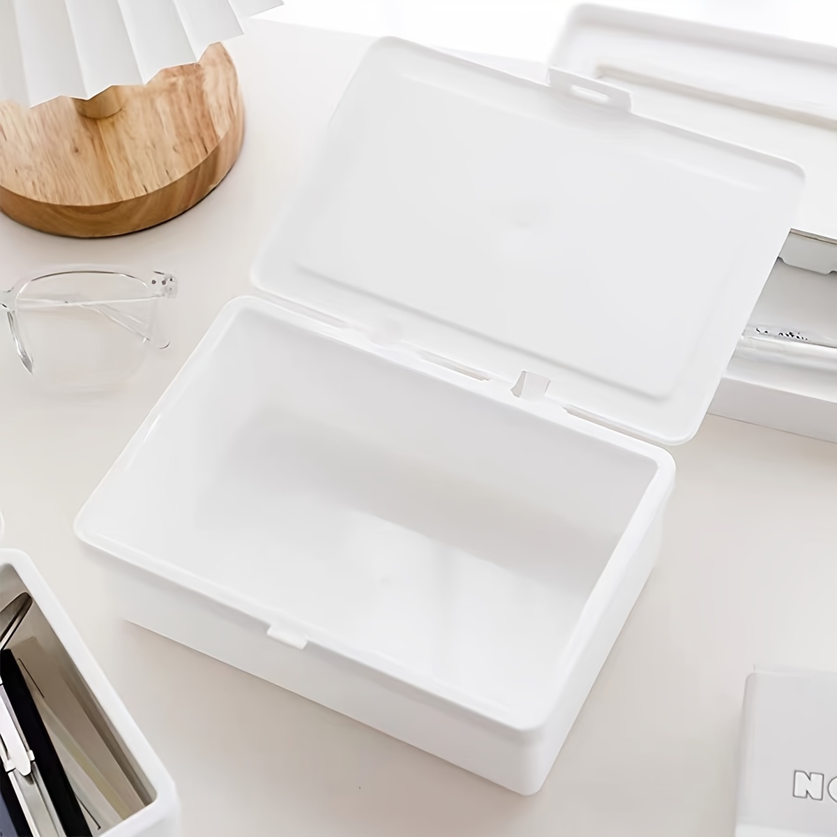 Modern Plastic Stackable Desk Organizer Box Lid - Temu