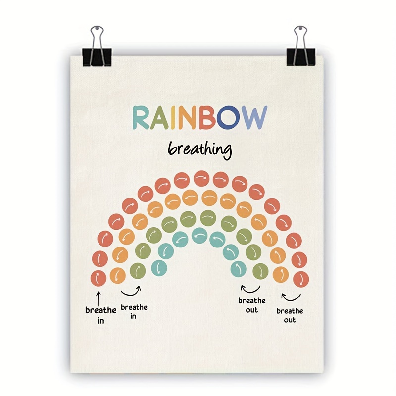Rainbow Breathing Exercise Poster - Mindfulness And Relaxation Wall Art ...