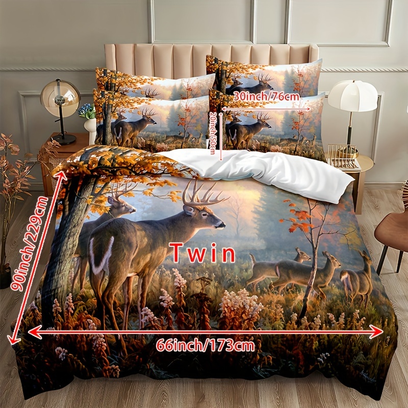 wild animals deer duvet print wildlife bedding set Temu