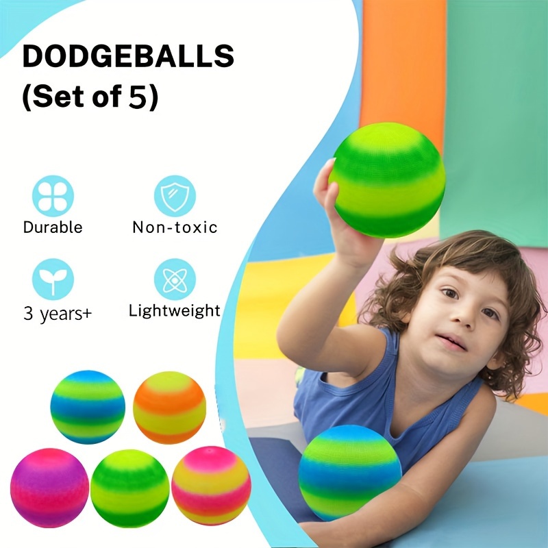 1pc 9in Rainbow Colorful Sports Ball For Indoor Games Outdoor Sports ...