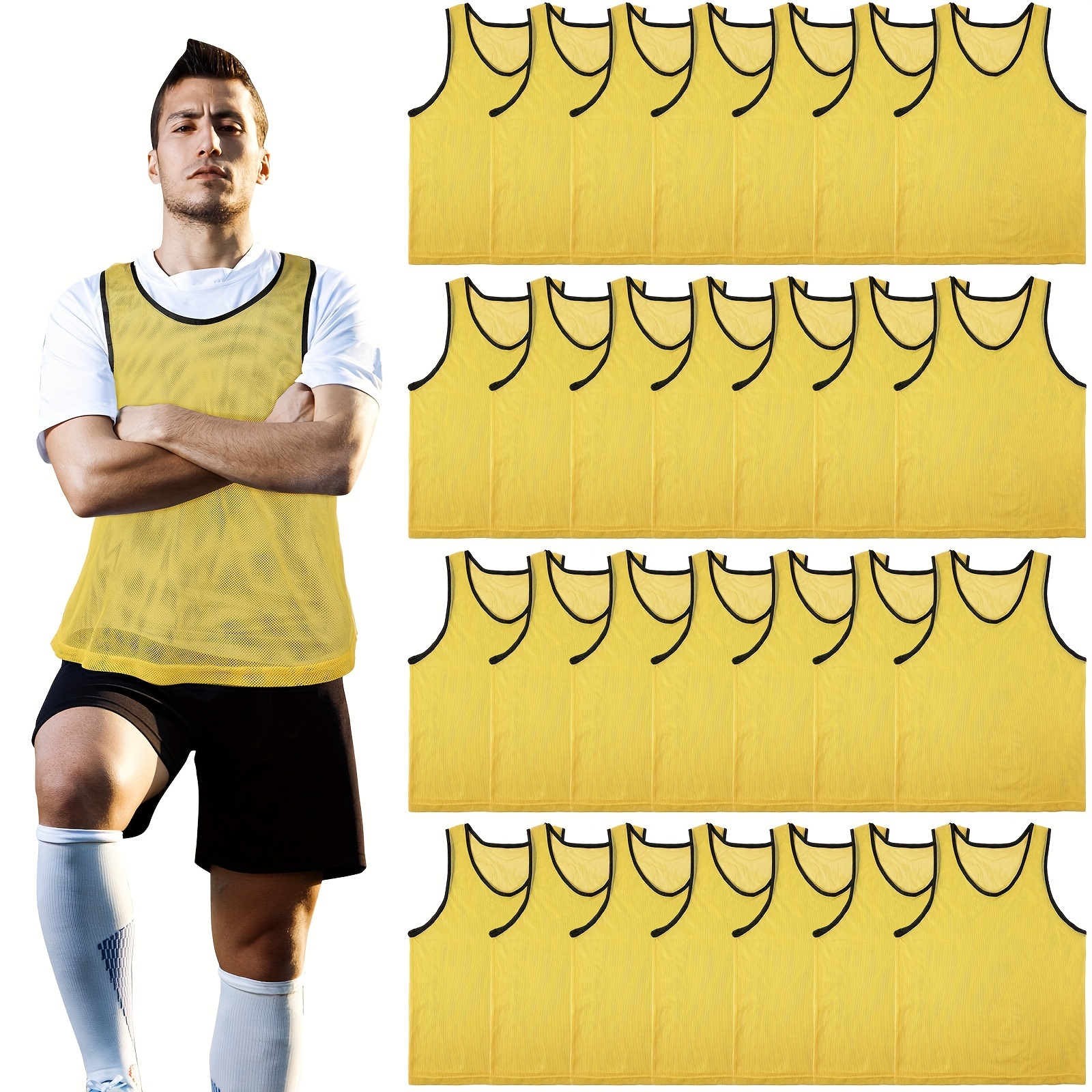 36 Pack Unisex Adult Soccer Pinnies Scrimmage Training Vests Sports ...