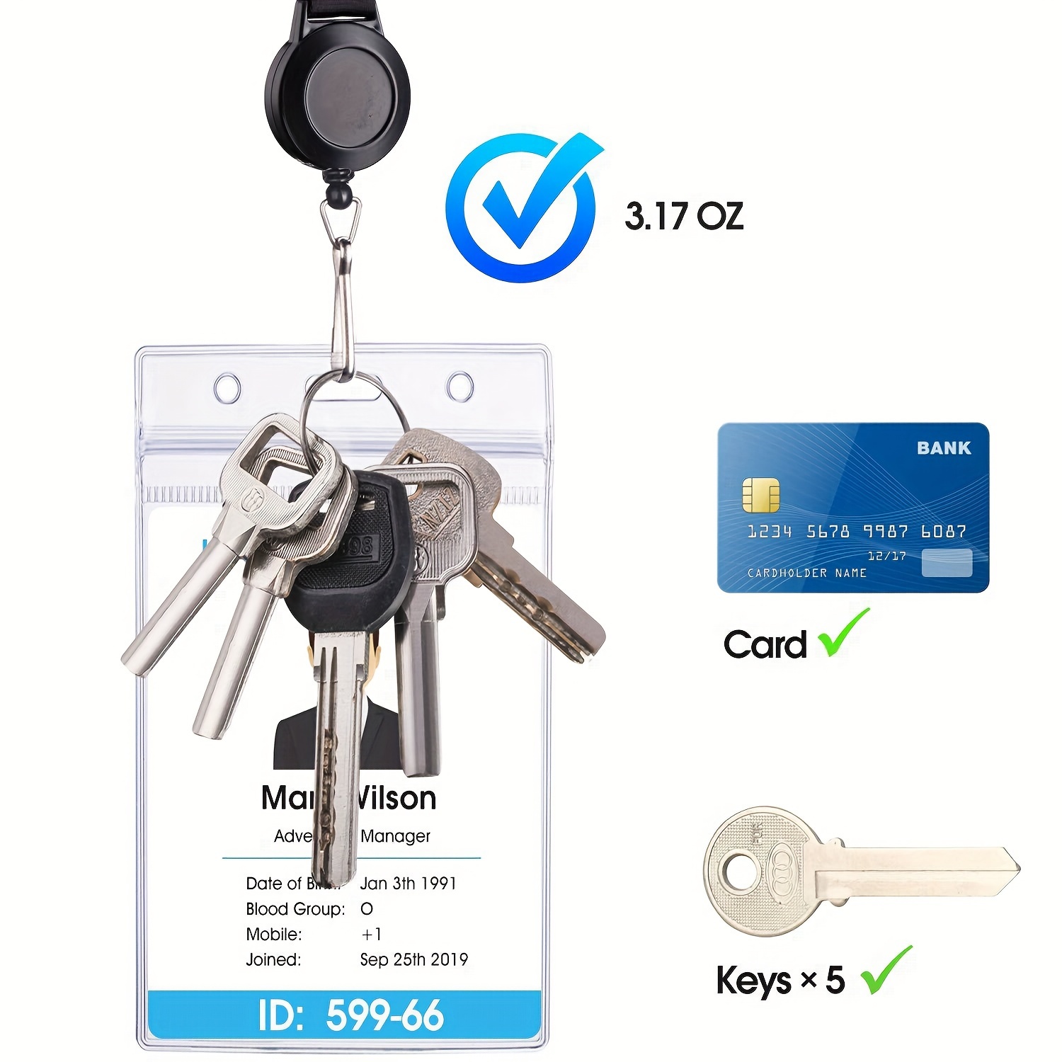 id card holder hanging rope telescopic le chest card - Temu Australia