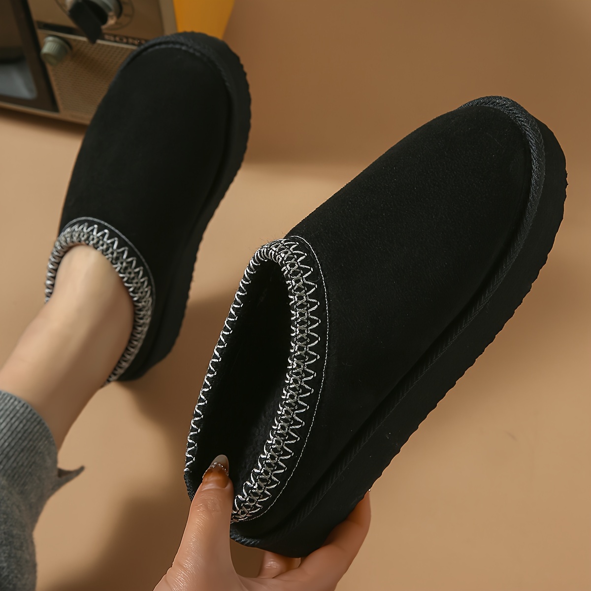 Women's Plush Lined Backless Slippers Comfortable Slip - Temu United ...