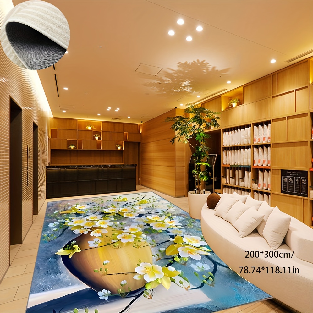 Ultra soft Faux Cashmere Area Rug 3d Yellow Floral Design - Temu