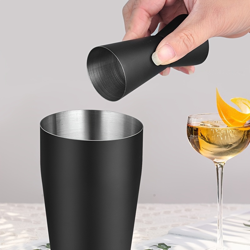 Matte Black Stainless Steel Cocktail Shaker Set Bartender - Temu