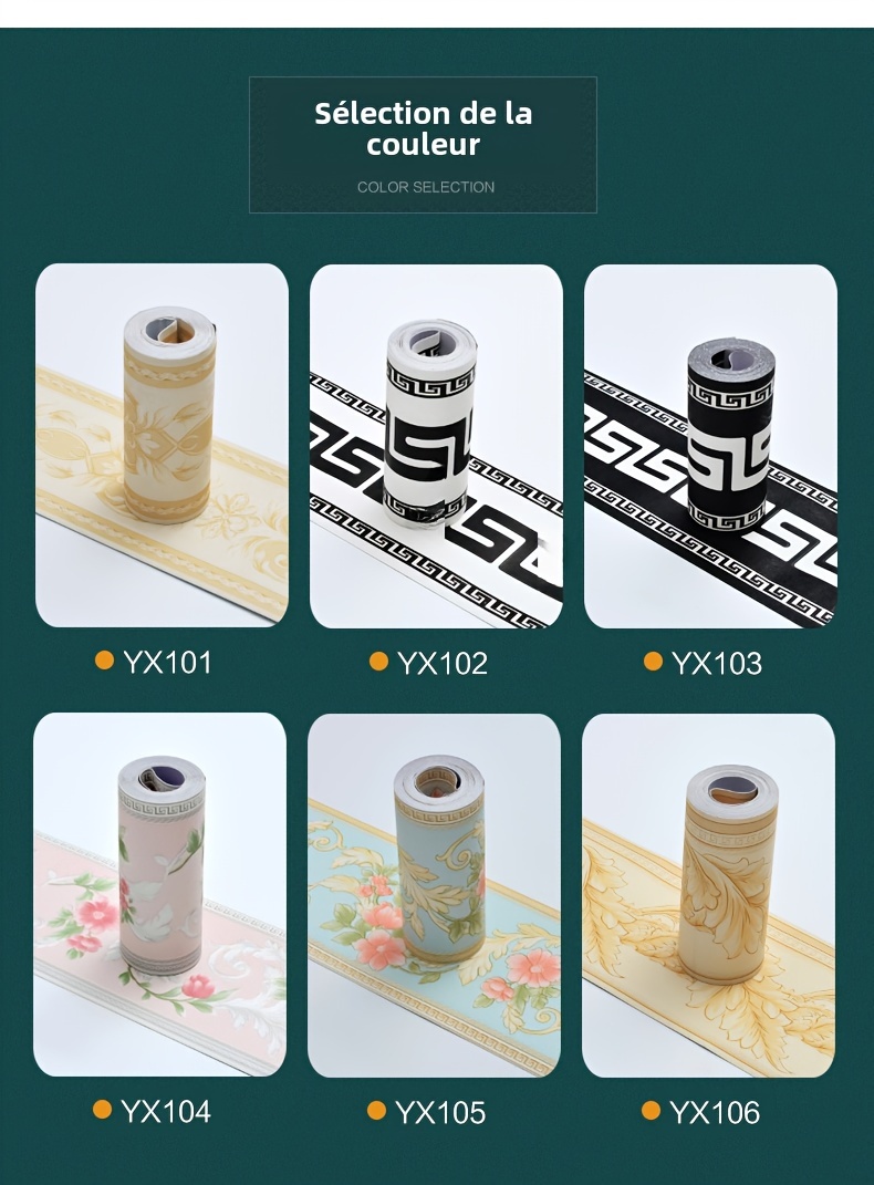 Self-adhesive 3d Pvc Wall Border Wallpaper, Waterproof Peel And Stick ...