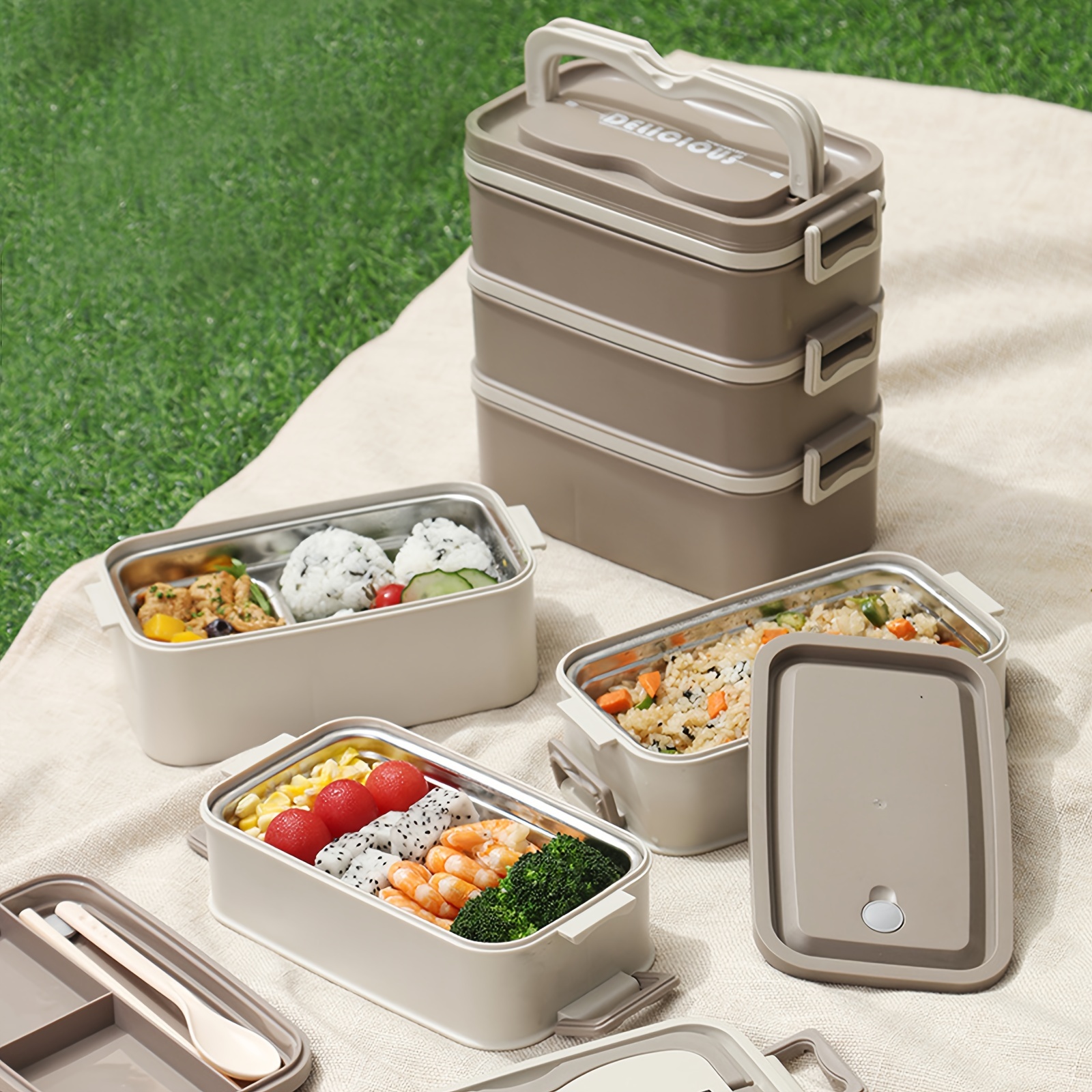 Caixa de almoço multi camadas estilo japonês Bento box de - Temu