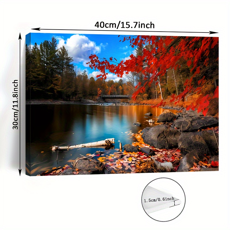 1 τεμ. Ξύλινο Πλαίσιο Καμβά Ζωγραφικής Καμβάς Τέχνης Λίμνη - Temu Greece