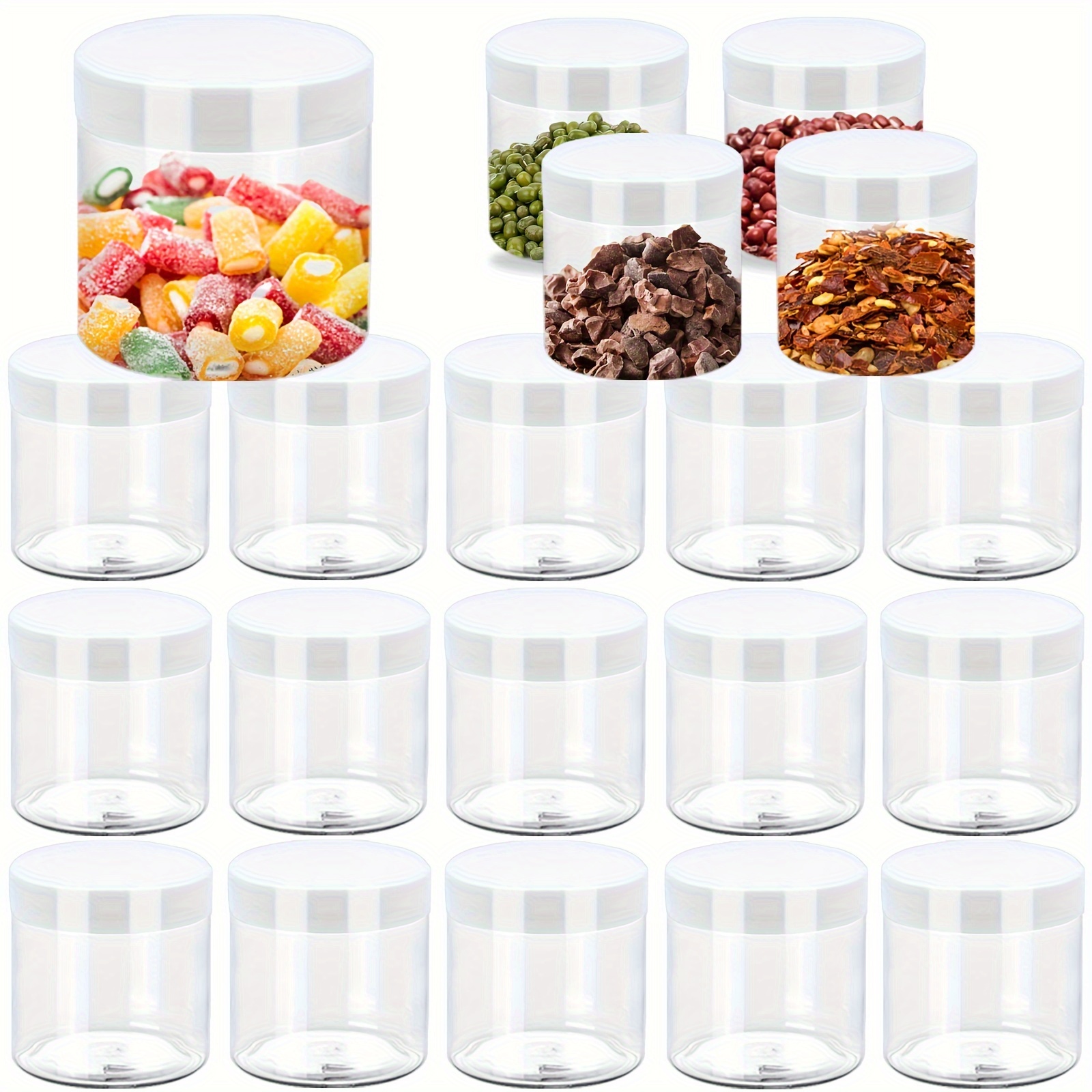 Storage Container Leak Proof Reusable Round Clear Jars White - Temu Canada