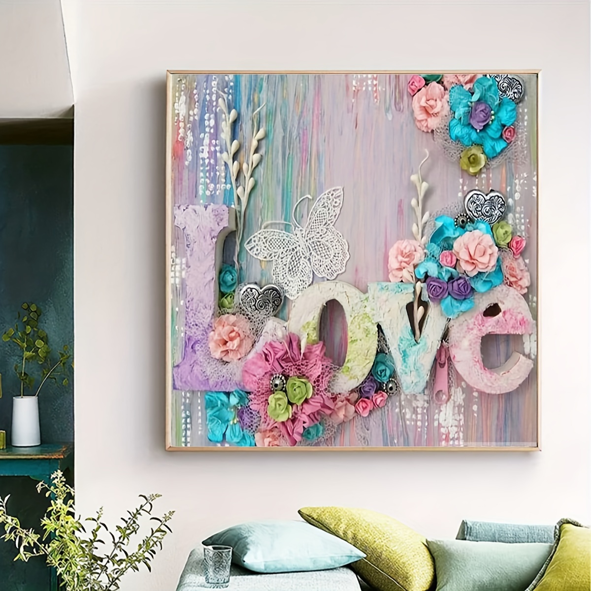 Diy Cross Stitch Kit Butterfly Floral Love Letter Pattern - Temu Canada