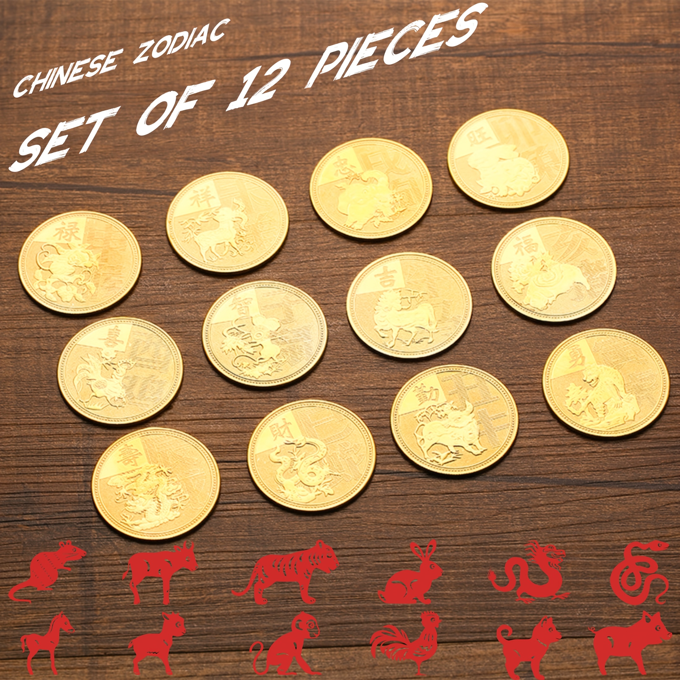 Chinese zodiac coin set 60 photos - Astrologytoyou.com