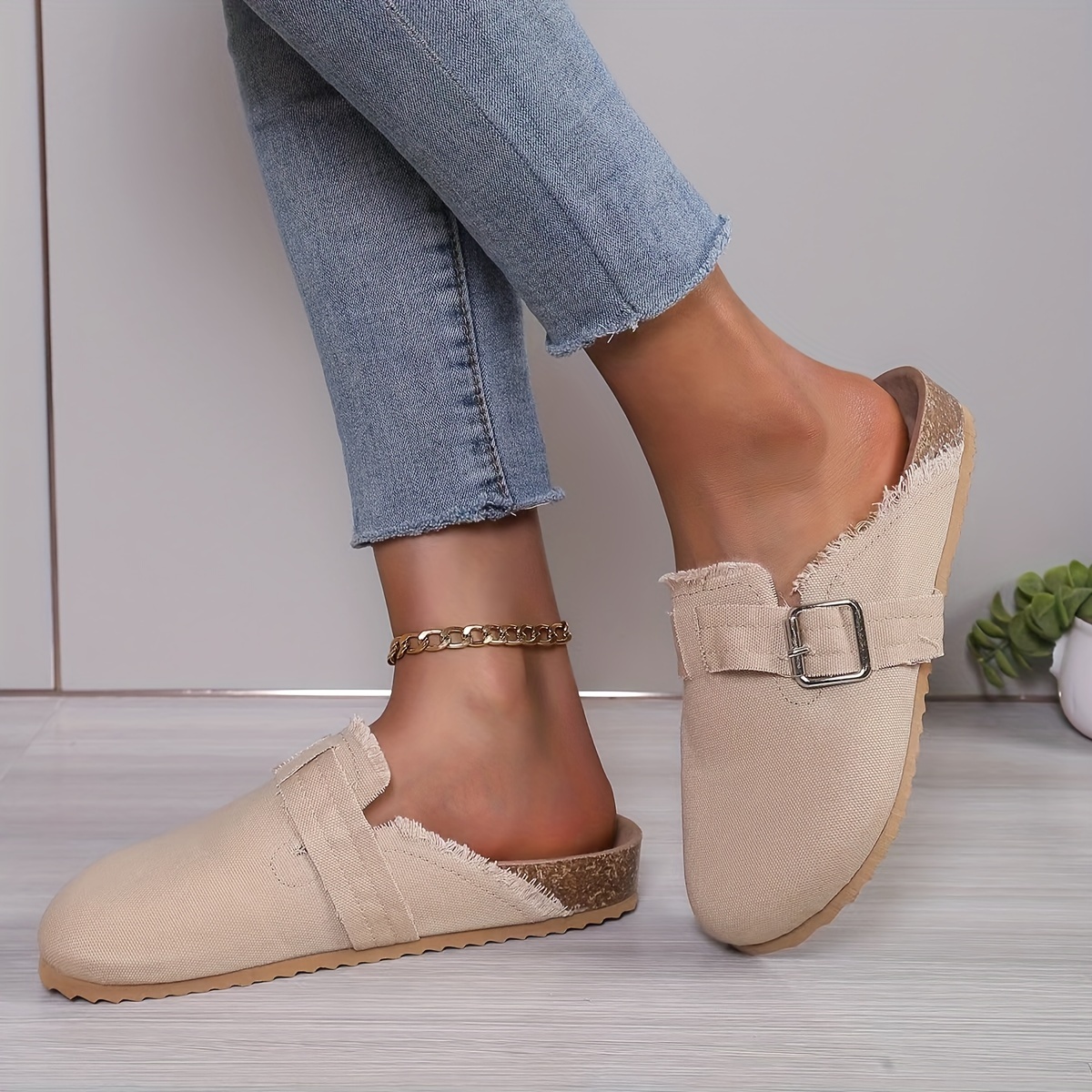 Womens Leopard Striped Print Slides Buckle Belt Slip - Temu United Kingdom