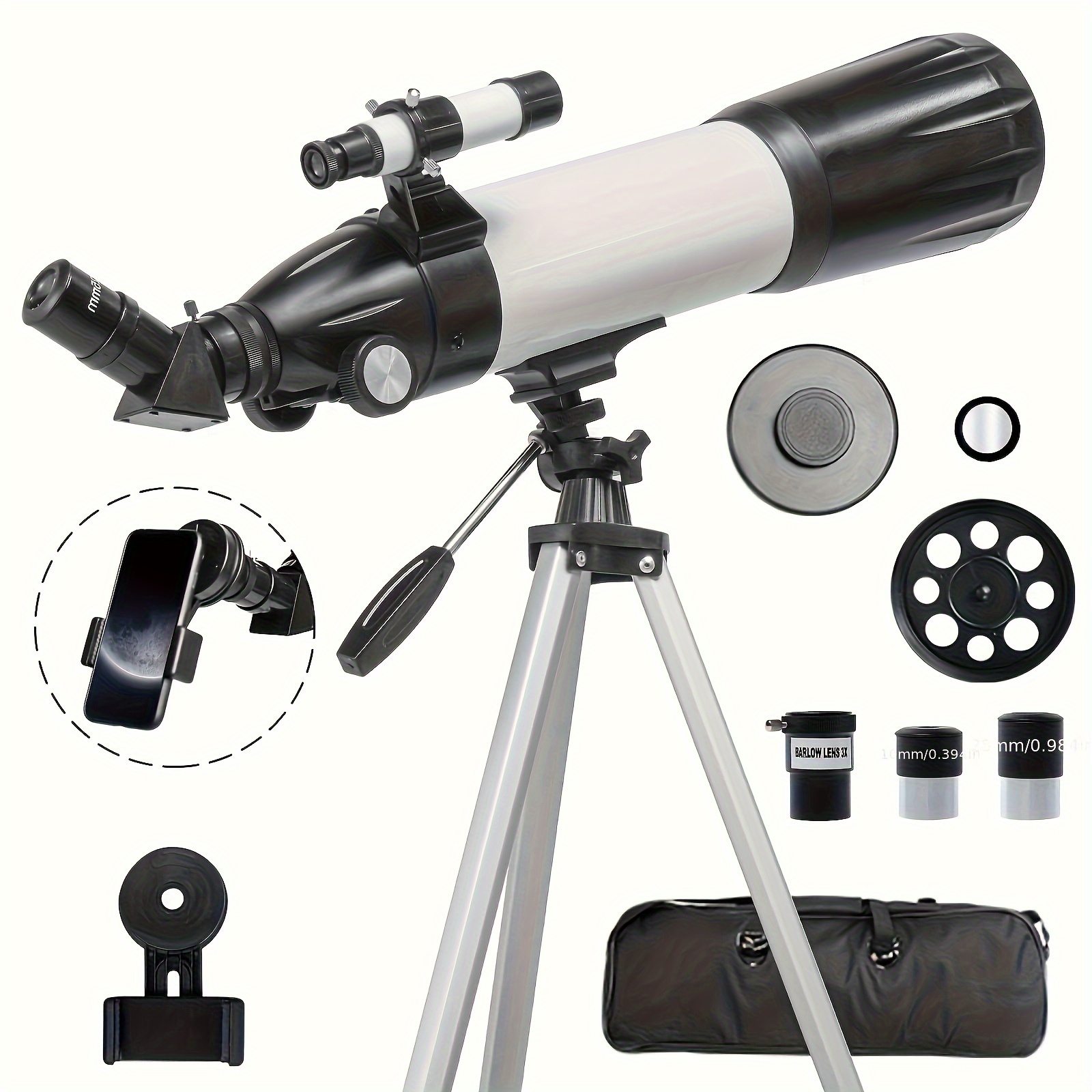 Telescope 80mm Aperture 600mm - Astronomical Portable Refracting ...