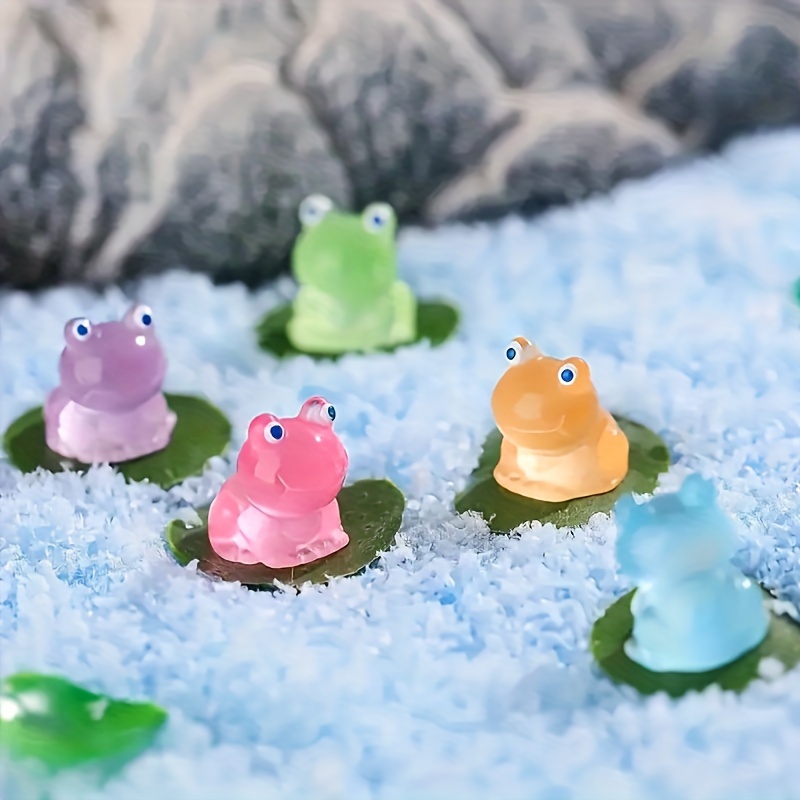 Mini Glow in dark Frog Set Assorted Colors Resin Crafts - Temu