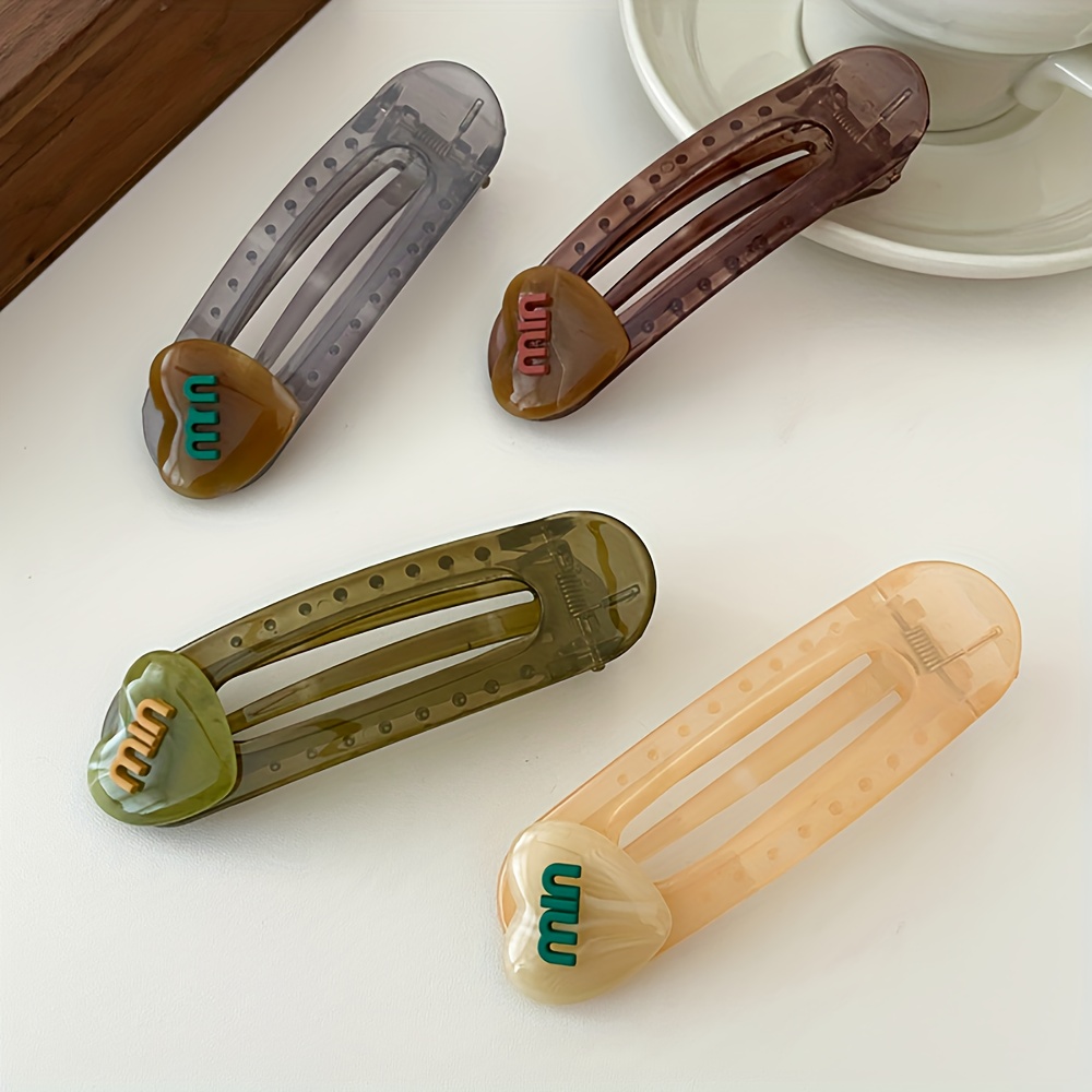 Simple Heart Decor Hair Clip Sweet Girls Headwear - Temu Canada