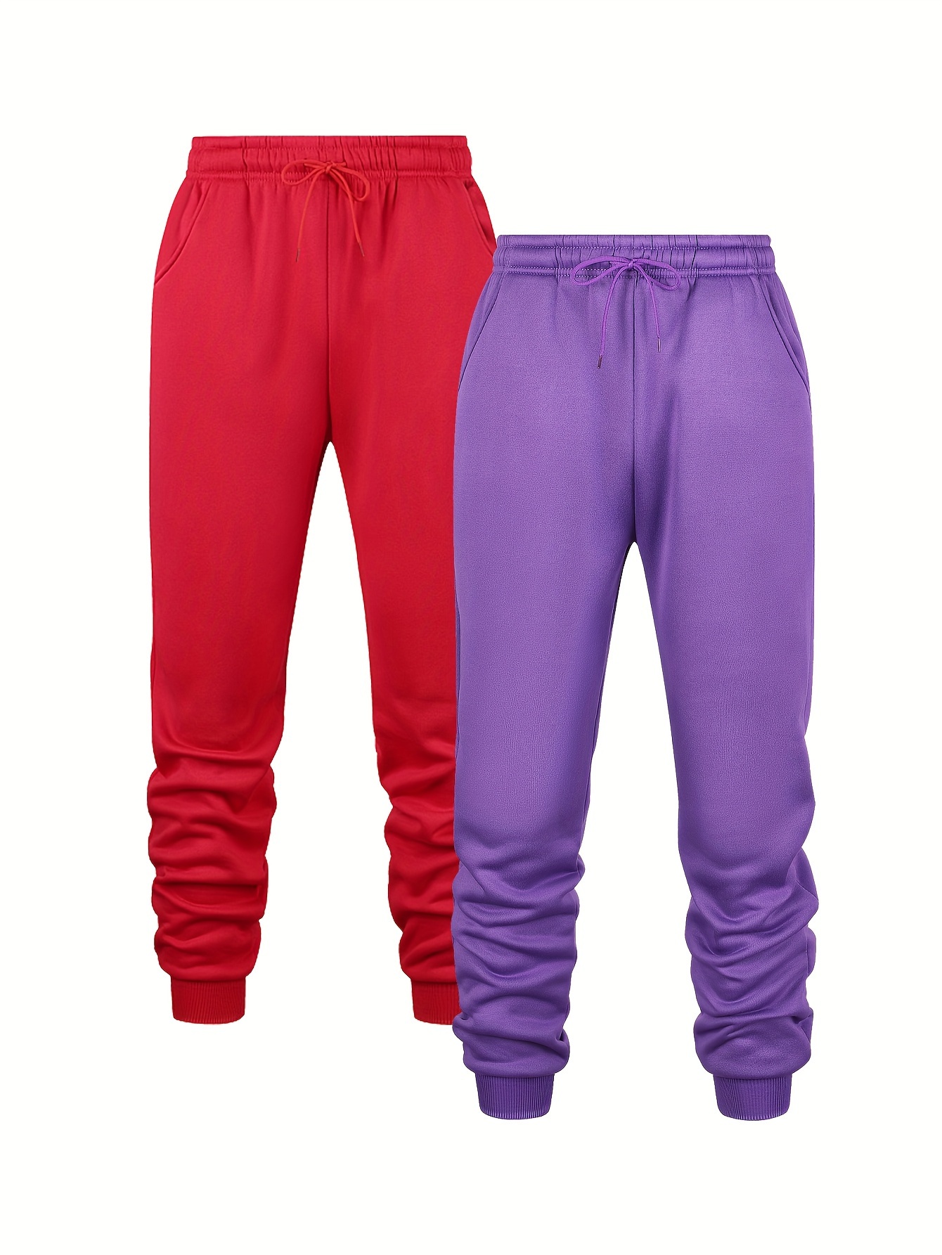 Solid Casual Men's Drawstring Sweatpants Pockets Spring Fall - Temu ...