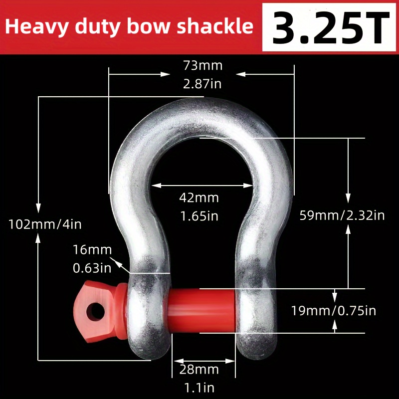 Heavy duty D ring Shackle M10 M12 M14 Sizes Chains Wire Rope - Temu ...