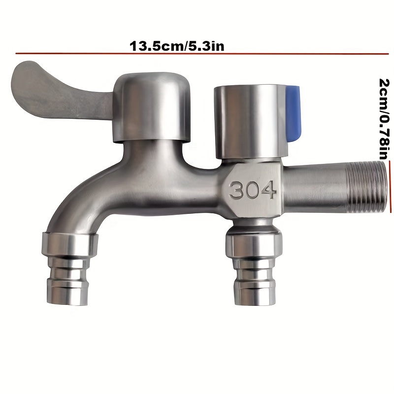 1pc Dual Use Stainless Steel Faucet For Washing Machines With One Inlet ...