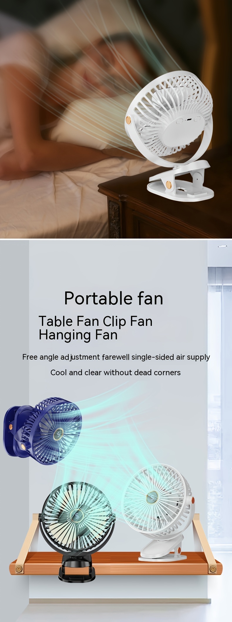 Portable Dual motor Desktop Fan 5 Cooler Brushless - Temu